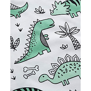 Unisex Baby Wearable Blanket with Hat Cap Cotton Sleeping Bag 2 Pcs Long Sleeve Nightgowns (Dinosaur, 0-6M)