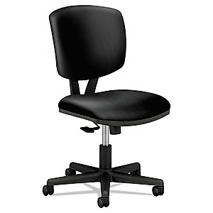 Volt Series Task Chair with Synchro-Tilt, Black Leather