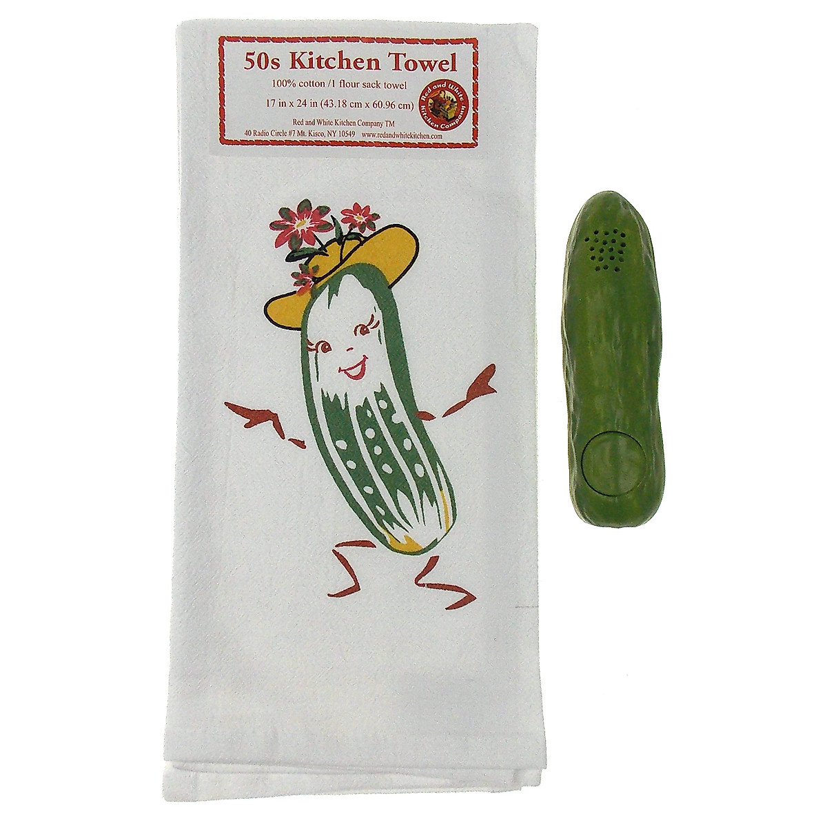 Yodeling Pickle Bundled with a Mr Pickle & Mrs Pickle Kitchen Towel