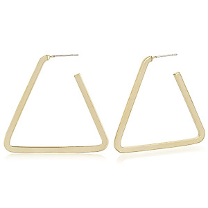 LEEKOO, Geometric Big Hollow Triangle Matte Gold Plated Drop Dangle Earrings Jewelry for Women Girls