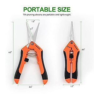 HOMEANING 1PC Pruning Shears,Trimming Scissors, Blades Gardening Hand Pruning Snips Titanium Coated Precision Bonsai Pruning Shears, Convenient and Efficient Flower Cutters (Orange)