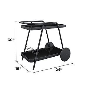 Novogratz Poolside Barbie Bar Cart, Charcoal