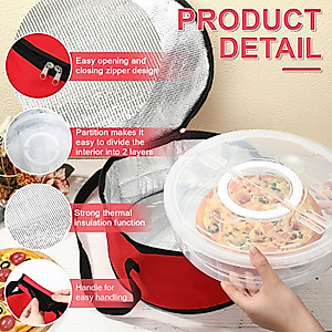 Pickmesh 12 Inch Pie Carrier with Lid Insulated Food Carrying Case Bag 12" Food Storage Containers with Lid and Handle Reusable Cooler Thermal Bag for Pies Cheesecake Pizza Picnic(Red,Classic)