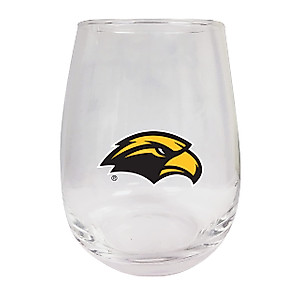 Southern Mississippi Golden Eagles 9 oz Stemless Wine Glass 2 Pack Officially Licensed Collegiate Product