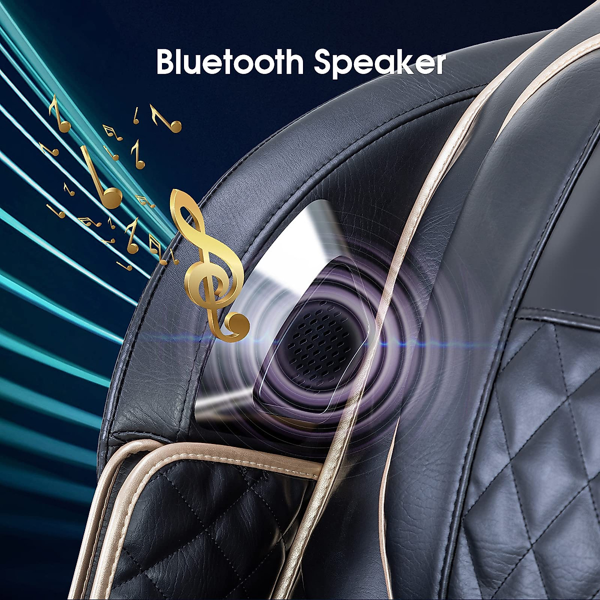 CYBERIX Massage Chair Full Body with Heat,Full Body Zero Gravity SL-Track Shiatsu Massage Chair,Massage Recliner Chair,Air Pressure,Bluetooth Speaker (Black)