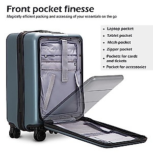 Coolife Luggage Suitcase Piece Set Carry On ABS+PC Spinner Trolley with pocket Compartment Weekend Bag (White, 2-piece Set)