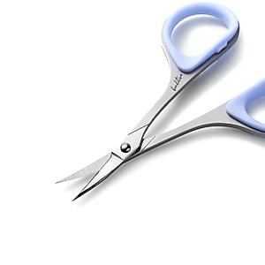 Beaditive Sewing and Embroidery Scissors Set (2 Pc.) Curved and Straight, Sharp, Stainless-Steel Design | Precision Tips, Ergonomic Rubber Handle Grip | Small, Compact DIY Use (Extra Sharp)