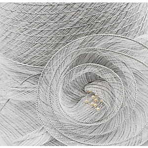 Bellady Women's Organza Wide Brim Flower Wedding Tea Party Hat Church Dress Sun Hat,Light Gray