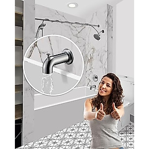 LOCALAND Slip-On Extra Long Tub Spout with Diverter, 1/2 Inch Slip Fit Connection,Chrome Plated