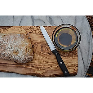 THE LIVE EDGE - Olive Wood Long Charcuterie Board | Rustic Large Wooden Cutting Board for Kitchen | Cheese and Bread Cutting Wood Board | Handmade Cutting Board for Meat | 16"L x 6.75"W x 0.75"Th