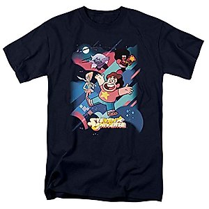 Steven Universe Gems Cartoon Network T Shirt & Stickers (Small) Navy