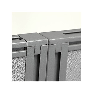 Bush Business Furniture Double Cubicle Desk with Privacy Panels | Easy Office Collection Two Person L Shaped Table | 60Dx120Wx45H