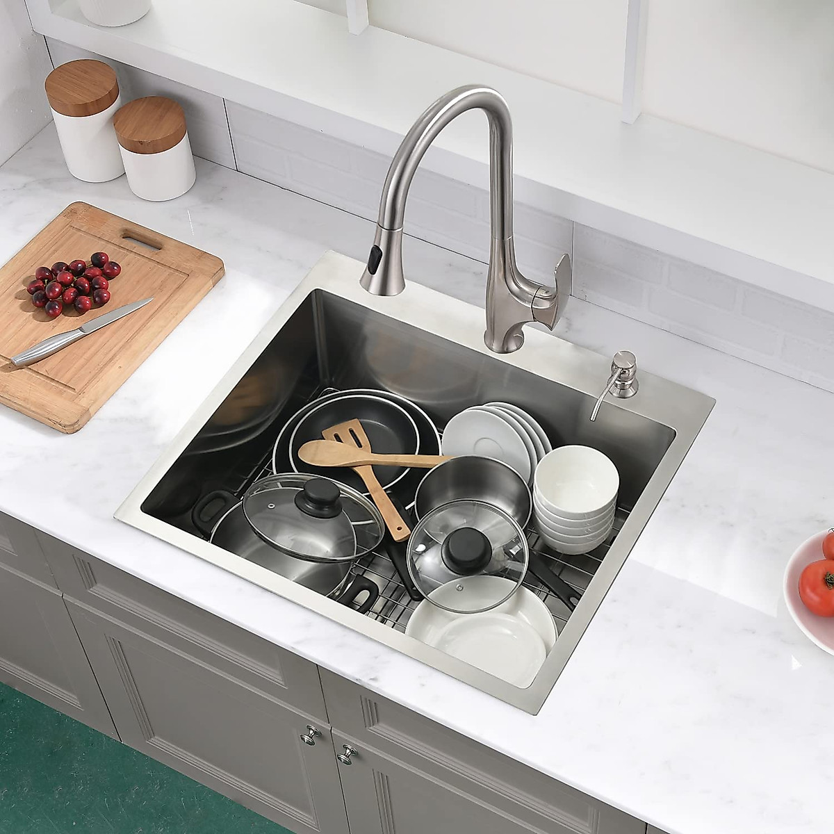 30 Inch Drop In Kitchen Sink Black - 30 x 22 inch Drop-in or Topmount Kitchen Sink 16 Gauge Handmade Deep Topmount Kitchen Sink Single Bowl