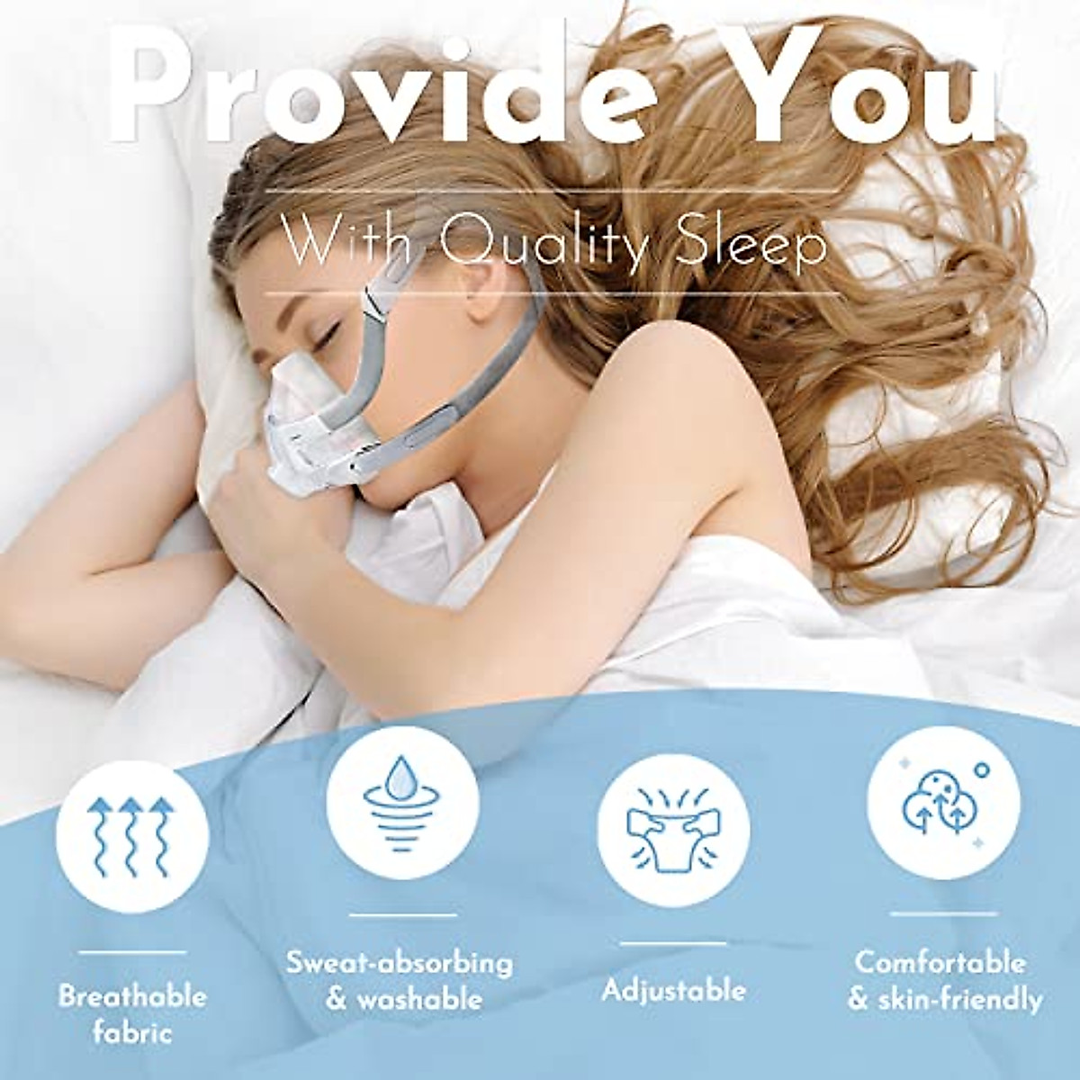 N20 Headgear Compatible with ResMed AirFit/AirTouch N20 Nasal Mask, N20 Replacement Mask Strap with 2 Magnetic Clips