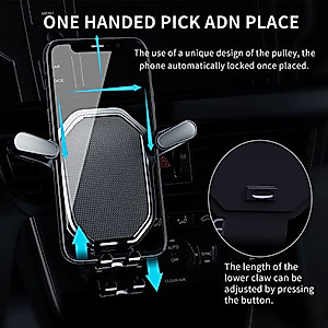 Phone Mount for Car [Upgraded Metal Clip] Cell Phone Holder Car Hands Free Cradle in Vehicle Car Phone Holder Mount Fit for Smartphone, iPhone, Cell Phone Automobile Cradles Universal