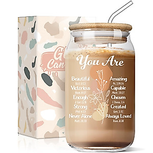 AGOT Christian Gifts for Women - Birthday Gifts Ideas for Best Friend Sister Mom Inspirational Religious Encouraging Thank You Gifts 16 Oz Can Glass