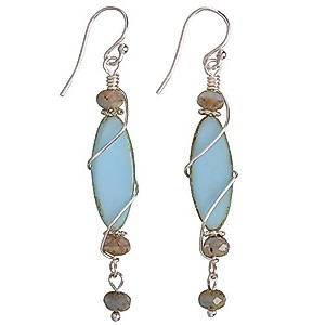 Topsail Island Earrings - USA-Made Nickel Free Handcrafted Stone Earrings (Robin's Egg Blue, RB02*)