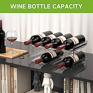 ZIJUND Water Bottle Organizer for Cabinet, 2 Pack Stackable Plastic Water Bottle Holder, Wine Racks for Kitchen Pantry Organization and Storage, Holds 8 Bottles