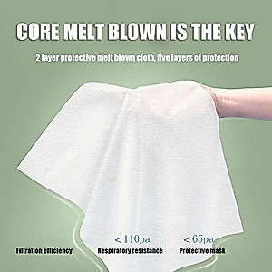 5-Ply Disposable Face_Mask Breathable Filter Activated Carbon Masks with Wide Comfortable earloop for Women Men Adults Daily Use, Grey (20 pcs)