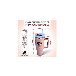 40 oz stainless steel tumbler with handle,8 hours hot and 12 hours cold,travel mug,simply modern 40 oz tumbler with handle with deer logo 40 oz tumbler