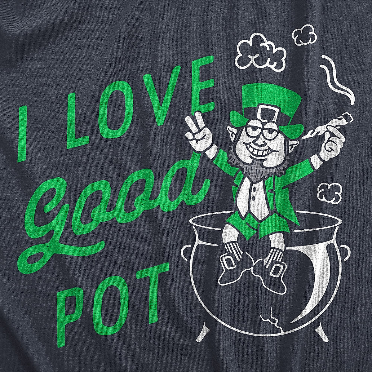 Mens Funny T Shirts I Love Good Pot St Patricks Day Graphic Tee for Guys Funny T Shirts Saint Patrick's Day Apparel for Men Cool 420 T Shirt Novelty Tees Navy - Pot M