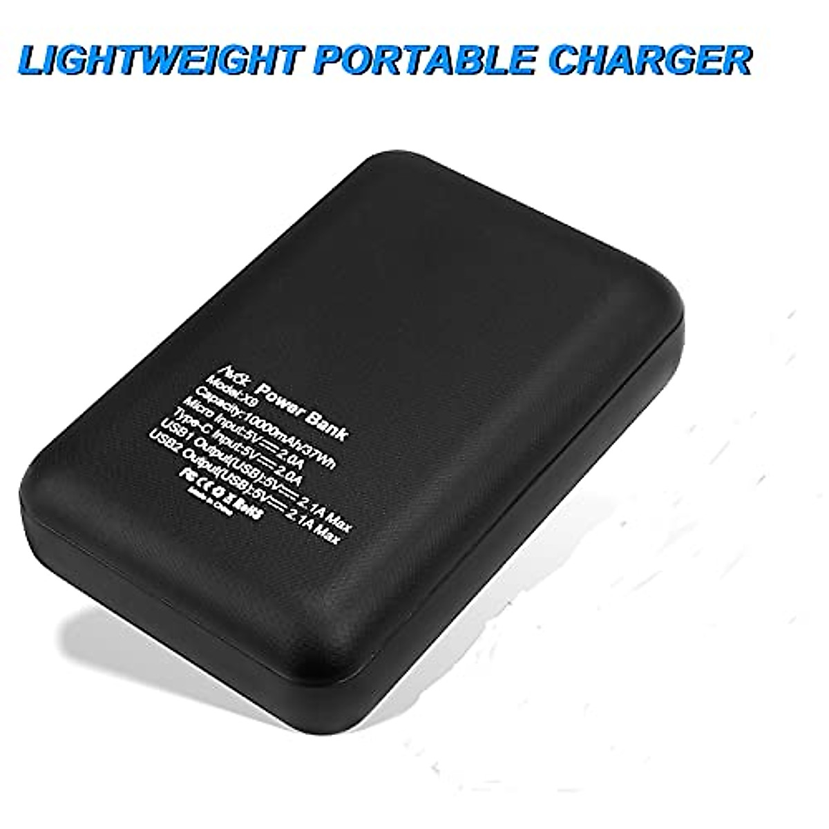 AWTOK Portable Charger Power Bank Apply for Heated Vest with USB DC Input Port, Portable Battery for Mobile Phone (5.0v 2.0A 10000mAh Power Bank)