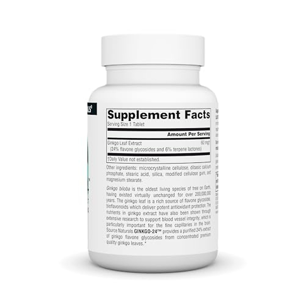 Source Naturals Ginkgo-24 Biloba Extract 60 Mg, 120 Tablets