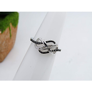 Dazzlingrock Collection 0.25 Carat (ctw) Sterling Silver Black & White Diamond Ladies Infinity Wedding Ring 1/4 CT, Size 9.5