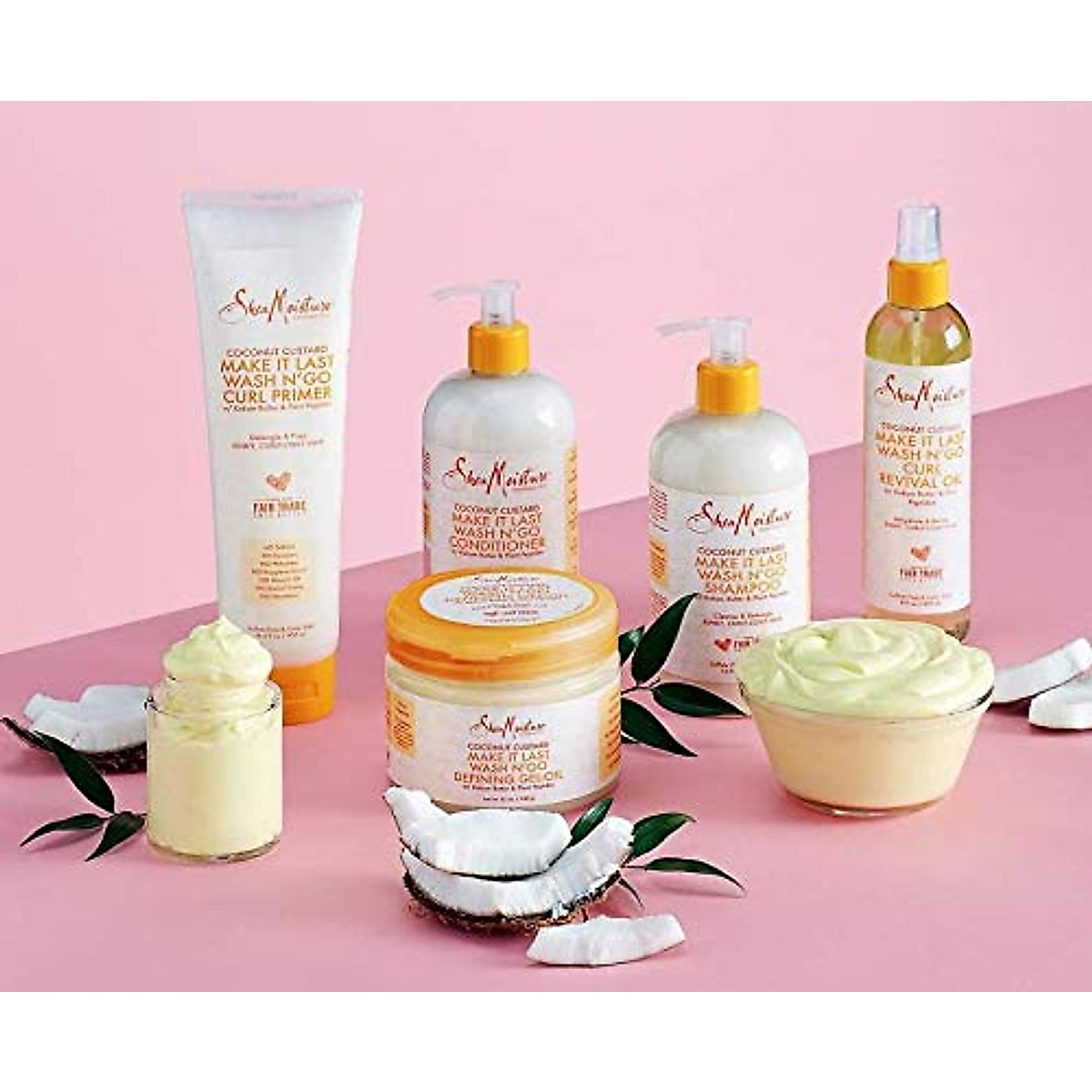 Shea Moisture Coconut Custard Make It Last Wash N’ Go Trio Shampoo, Conditioner And Hair Styler Set