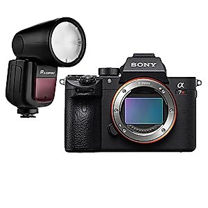 Sony Alpha a7R IV Mirrorless Digital Camera Body (V2) with Flashpoint Zoom Li-on X R2 TTL On-Camera Round Flash Speedlight