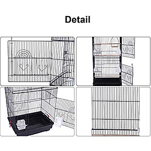 YJJT Bird House Pole Birdcages Bird Cages for Parakeets - Bird Carrier Box with Stand - Breeding Nest Perch Habitat, Slide-Out Tray, Easy to Move, for Lovebirds, Parrotlets, Swallows, 59 Inches