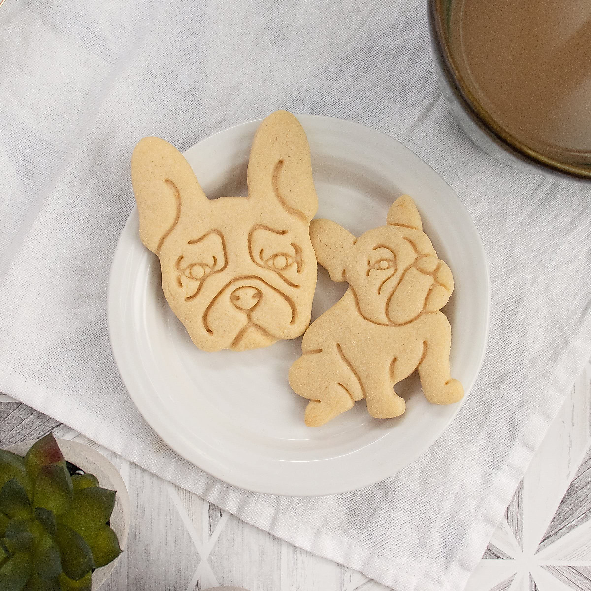 Set of 2 French Bulldog cookie cutters (Designs: Body & Face), 2 pieces - Bakerlogy