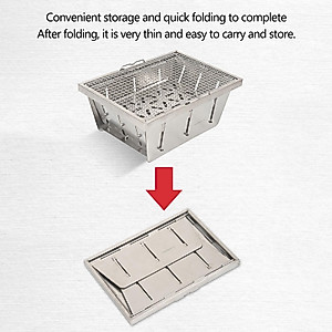 Camping Fire Pit, Portable Camping Grills, Foldable Camping Firepit, Backpacking BBQ Grill, Wood Burning Fire Pit, Outdoor Campfire Stove, Hiking Grills with Storage Bag, for Cooking Bonfire Patio