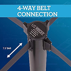 US Weight - U2102EXT Heavy Duty Premium Steel Crowd Control Stanchion with Extended 13-foot Retractable Belt, Black, Two Pack