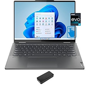 Lenovo Yoga 7i Home & Entertainment 2-in-1 Laptop (Intel i5-1335U 10-Core, 8GB LPDDR5 5200MHz RAM, 512GB SSD, Intel Iris Xe, 14.0" 60 Hz Touch 2240x1400, Fingerprint, Win 11 Home) with USB-C Dock