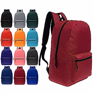 24-Pack 17" School Backpacks for Kids - Backpacks in Bulk for Elementary, Middle, and High School Students, 12 Assorted Colors