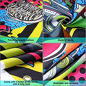 80s Party Decorations I Love 80s Banner, 1980s Hip Hop Sign Backdrop Photo Booth Birthday Party Supplies, 70.8 x 15.7 Inch