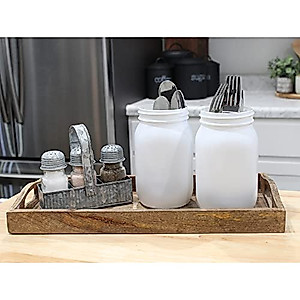 Darware Farmhouse White Mason Jars (Set of 2); Home Decor and Storage Wide Mouth Decorative Mason Jars, White-Painted