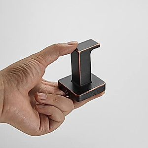 FORBATH Bronze Towel Hooks，Bathrooms Coat Hooks Wall Mounted，Oil Rubbed Square Wall Hooks Robe Hooks 2 Pieces Stainless Steel Bathroom Accessories