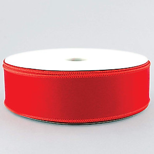 Red Wire Ribbon Velvet 2.5 (2 1/2) Inch Wide Wired-Edge Trim Clearance - Valentines Day Gift Wrapping Bow, Indoor Outdoor Christmas Tree Trimming Bows/Winter Wedding Ribbons Xmas Crafts & Gifts (30)