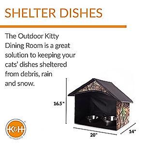 K&H PET PRODUCTS Outdoor Kitty Dining Room Realtree Edge 14 X 20 X 16.5 Inches