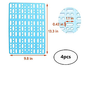 JSLZF Plastic Rabbit Cage Mat, 4 PCS Bunny Feet Pad, Small Animal Floor Pet Mat, Hole Leak Water, Resistance to Chew, Washable, Thick Nest Mat for Rabbit, Bunny