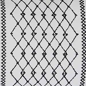 INK+IVY Bea Mid Century Modern Cotton Oblong Decorative Pillow Sofa Cushion Lumbar, Back Support, 12" x 20", Geometric Embroidery Ivory, II30-998