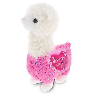 DolliBu Happy Mother's Day Super Soft Plush Sparkle Pink Llama Figure - Cute Stuffed Animal with Pink Heart Message for Best Mommy, Grandma, Wife, Daughter - 11.5" Inch