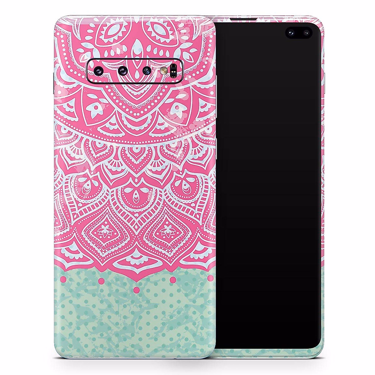 DesignSkinz Green and Pink Tribal v3 Protective Vinyl Decal Wrap Skin Cover Compatible with The Samsung Galaxy S20 (Screen Trim & Back Glass Skin)