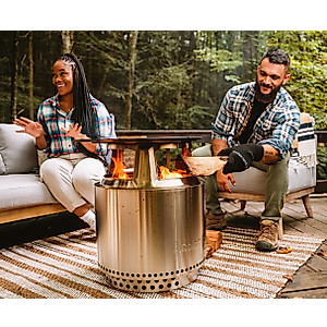 Solo Stove Bonfire Cast Iron Grill Cooking Bundle 2.0 | Smokeless Fire Pit, Stand, Grill & Hub, Wood Burning, Removable Ash Pan, Stainless Steel/Cast Iron, Height: 63 cm, Diameter: 44,5 cm, 20,3 kg