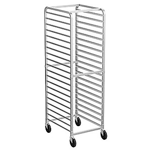 VINGLI 20-Tier Bakery Rack Commercial Stainless Steel Sheet Pan Rack with Brake Wheels for Kitchen, Restaurant, Pizzeria