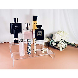 2 Sets Clear Acrylic Display Risers-Cupcake Stand for Dessert Buffet Cake Table Decorations–Showcase Shelf for Figures, Jewelry Display Riser Stands Shelves Fixtures Case(Rectangle Shape)