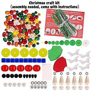 Tieshankao 16PCS Christmas Crafts for Kids - DIY Beads Ornaments Kits Include Nutcracker, Angel, Elf, Tree - Xmas Holiday Toys Gifts Stocking Stuffers Decor Party Decorations Supplies(Need Assembly)