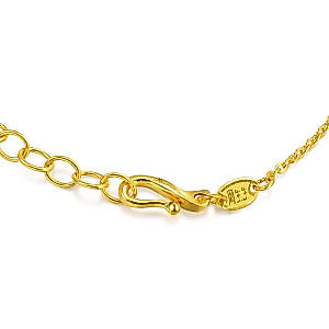CHOW SANG SANG 999.9 24K Solid Gold Price-by-Weight 6.36g Gold Sweet Message 'I MISS YOU' Bracelet for Women 84310B | 7.4", (19 CM)